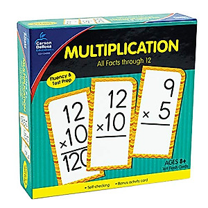 Carson Dellosa Multiplication Flash Cards for Kids Ages 8+, Times Table Flash Cards for Grade 3, Grade 4 and Grade 5, Multiplication Flash Cards with Answers
