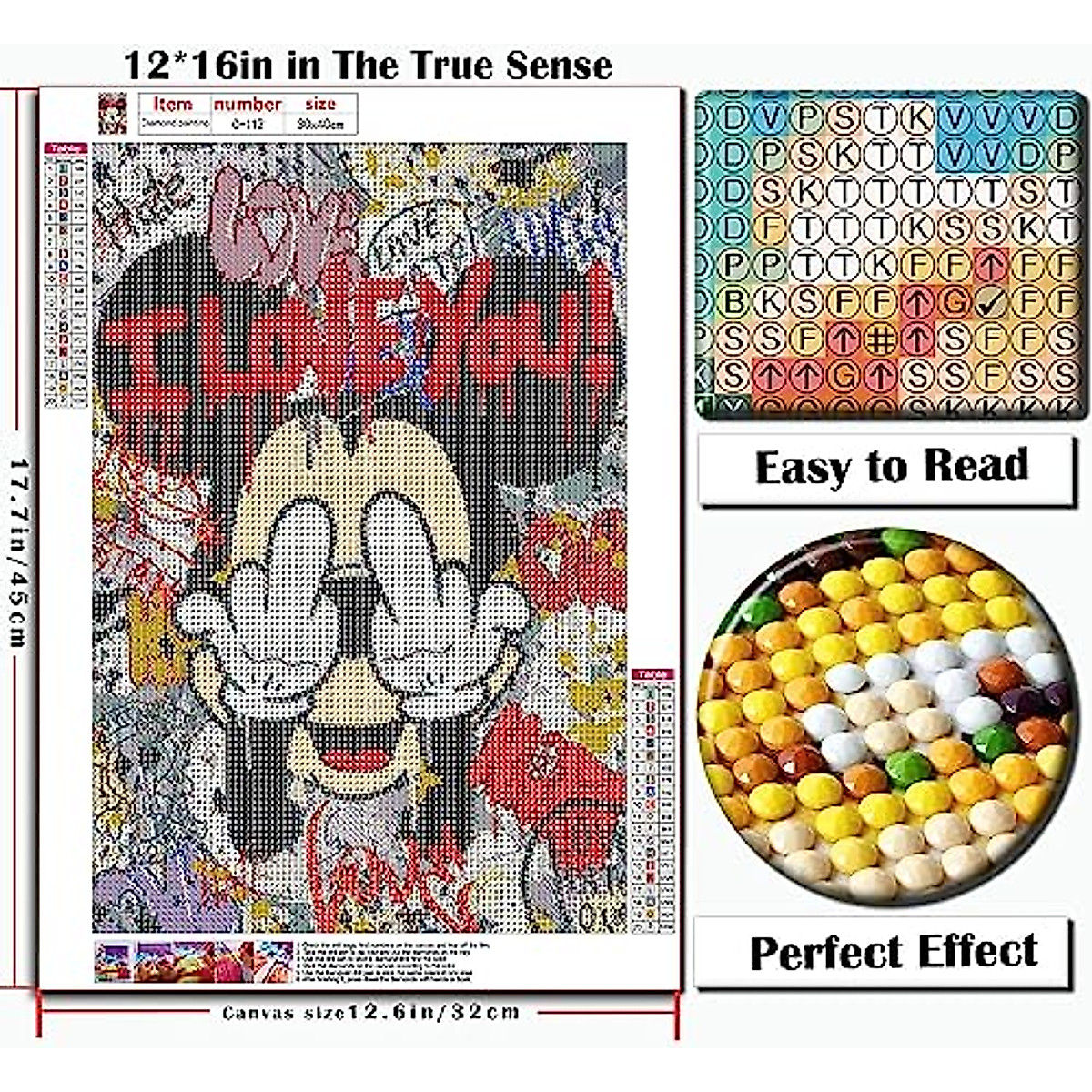 RYMILIE Diamond Painting Kits for Adults - Cartoon DIY 5D Diamond Art Kits Full Drill Diamond Dots Paintings with Diamonds Gem Art and Crafts Home Decor 12x16inch