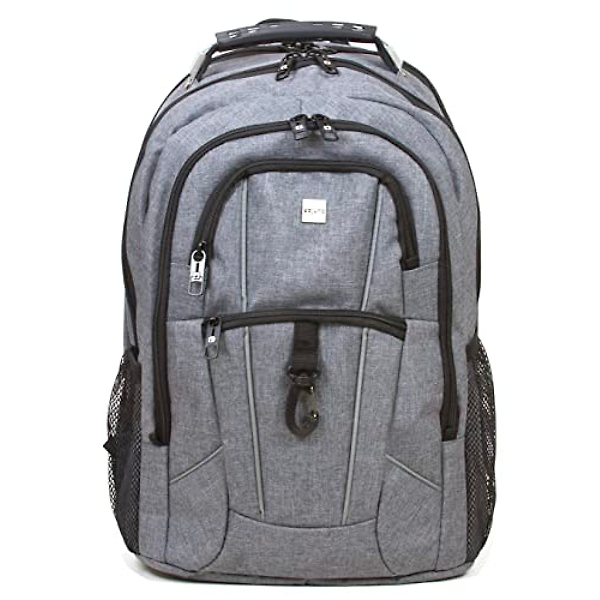Dejuno Commuter Backpack Checkpoint-Friendly Laptop Pocket, Heather Grey, 15.6-Inch