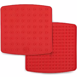 Premium Silicone Pot Holder for Pots/Pans | Multipurpose Trivets | Hot Pad, Spoon Rest, Coaster and More | 2 Pads | Featuring Heat Resistant Core Tech | UpGood Pro Series (Cool Kitchen Tools, Red)
