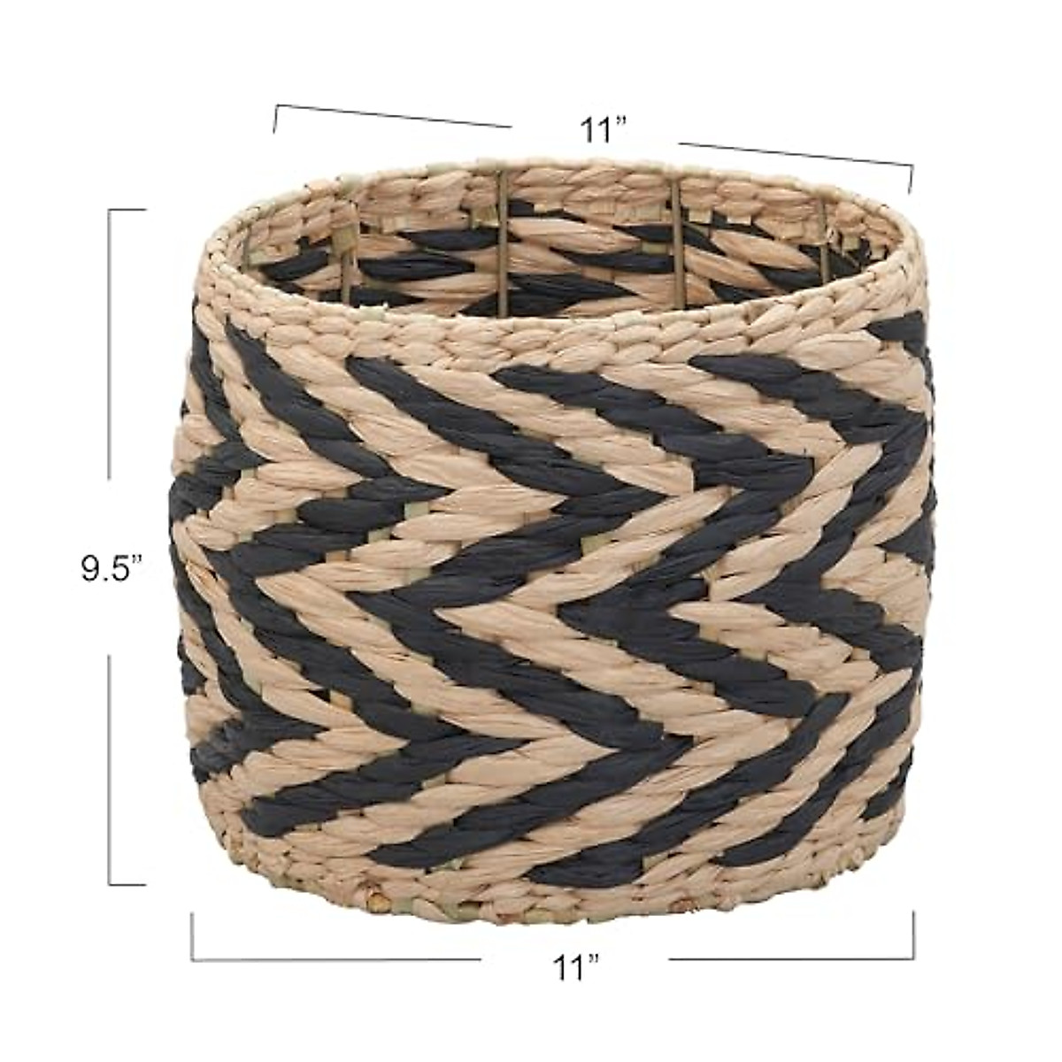 Household Essentials, Natural and Black Cattail and Paper Zee Basket