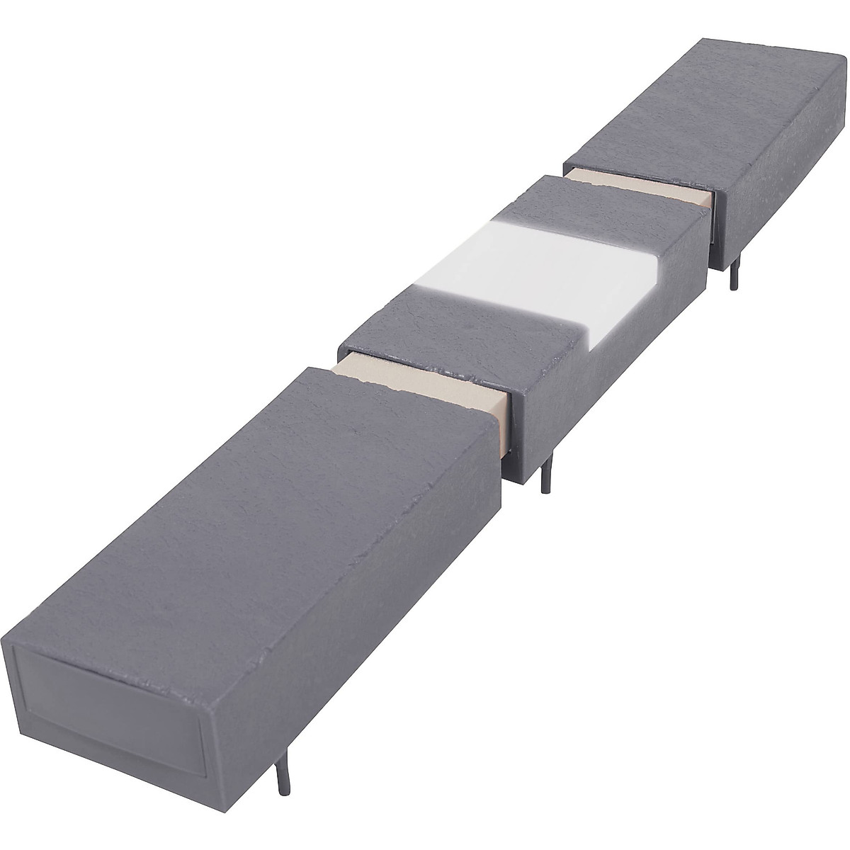 Let's Edge It! Decorative Plastic Brick Edging with 4 Built-in Solar Lights, Terra Cotta, 20-Foot Kit - Argee RG820SG, Gray