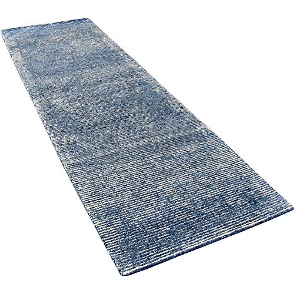 Nourison Weston Solid Aegean Blue 2'3" x 7'6" Area Rug, Easy-Cleaning, Non Shedding, Bed Room, Living Room, Dining Room, Kitchen (2x8)