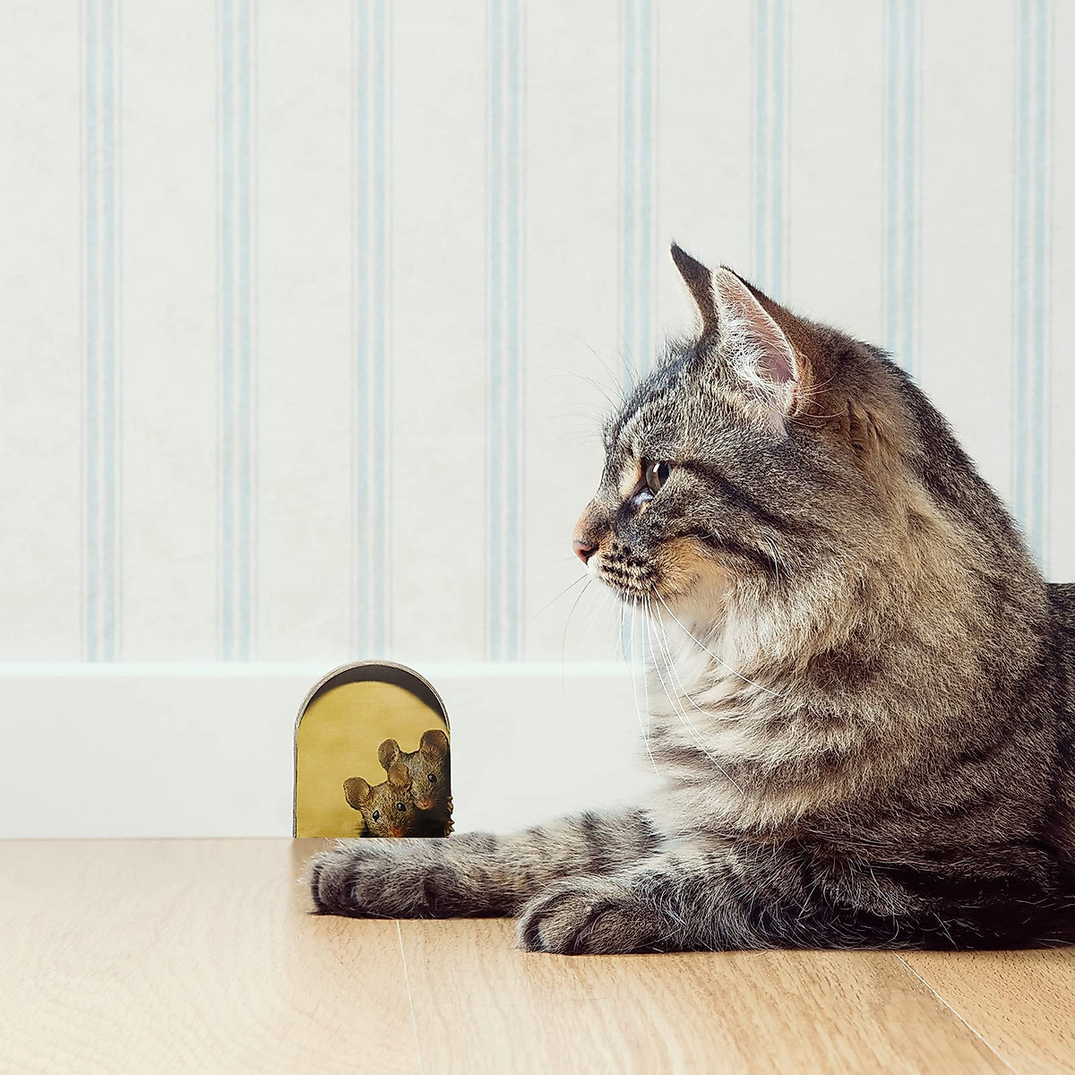 12 Pieces Mouse Hole Wall Sticker for Wall 3D Mouse Hole Wall Decal Mouse Reading Book in Wall Sticker Mural Realistic DIY Home Decal Animal for Home Nursery Wall Decor