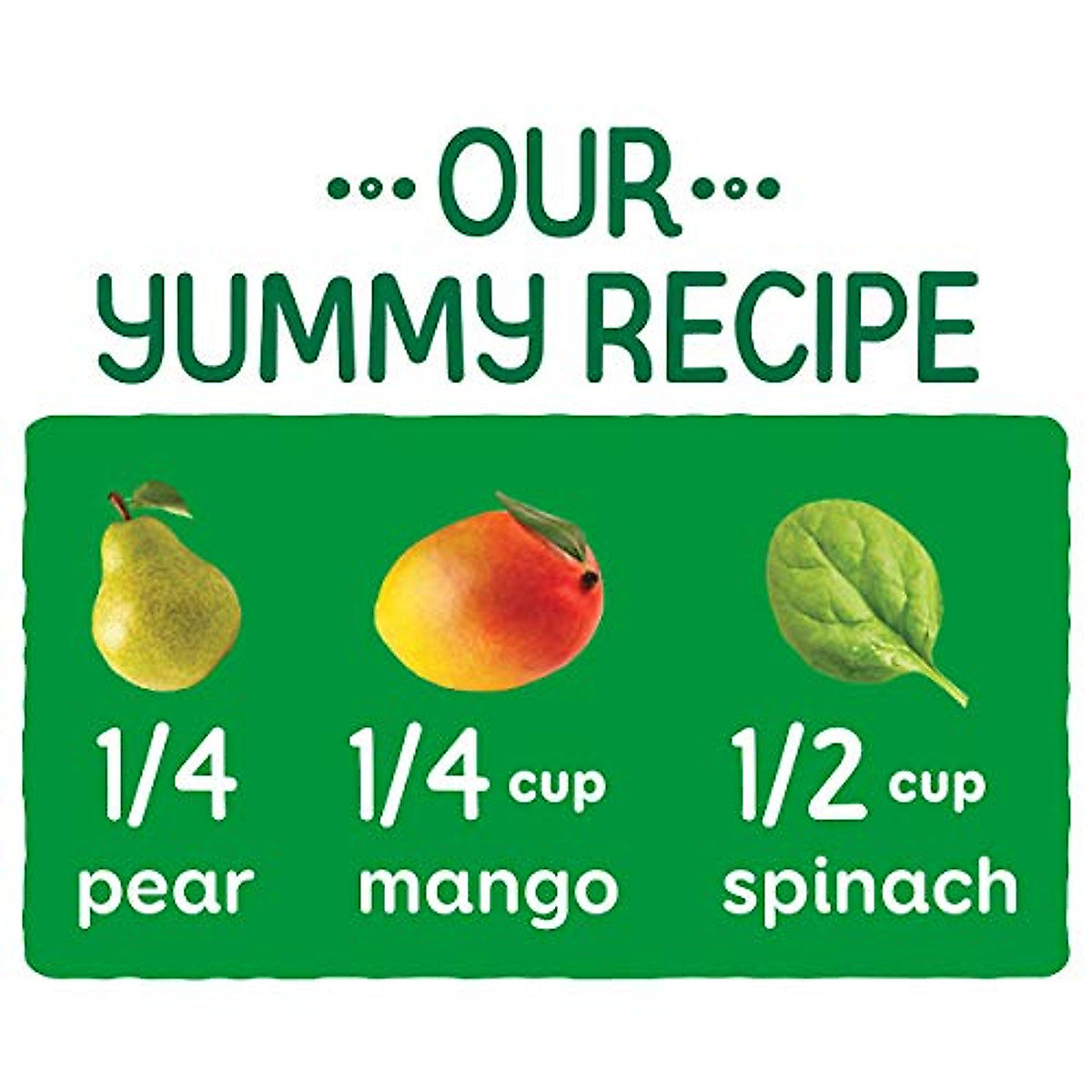 Happy Baby Organics Stage 2 Baby Food, Spinach Mango and Pear, 4 Ounce (Pack of 16)