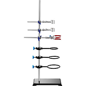 VEVOR Laboratory Grade Metalware Set - Support Stand Premium Iron Material Laboratory Stand Support Lab Clamp Flask Clamp Condenser Stand 60cm
