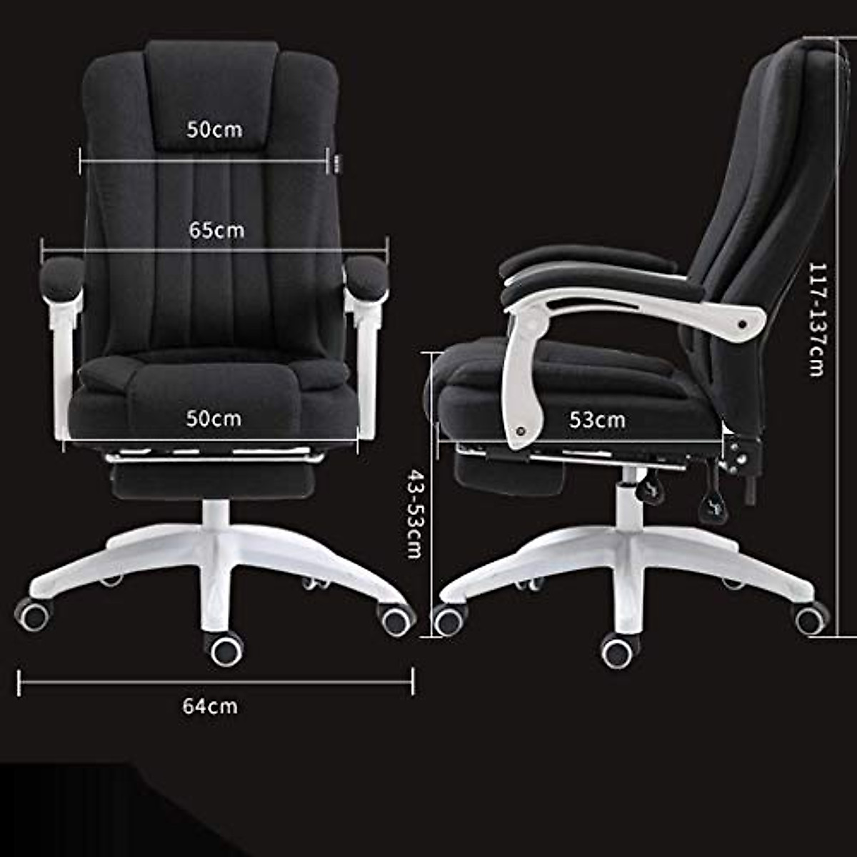 XXXDXDP Executive Office Chair, (Color : Black, Size : 64 * 64 * 137cm)