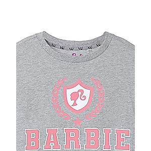 Barbie Women's Grey Marl Logo T-Shirt | Iconic Brand | Fashionable Top | Comfortable Retro Fit Movie Merchandise Gift - Large