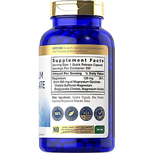 Carlyle Buffered Magnesium Bisglycinate 665 mg | 250 Capsules | Chelated Essential Mineral | Non-GMO and Gluten Free Supplement