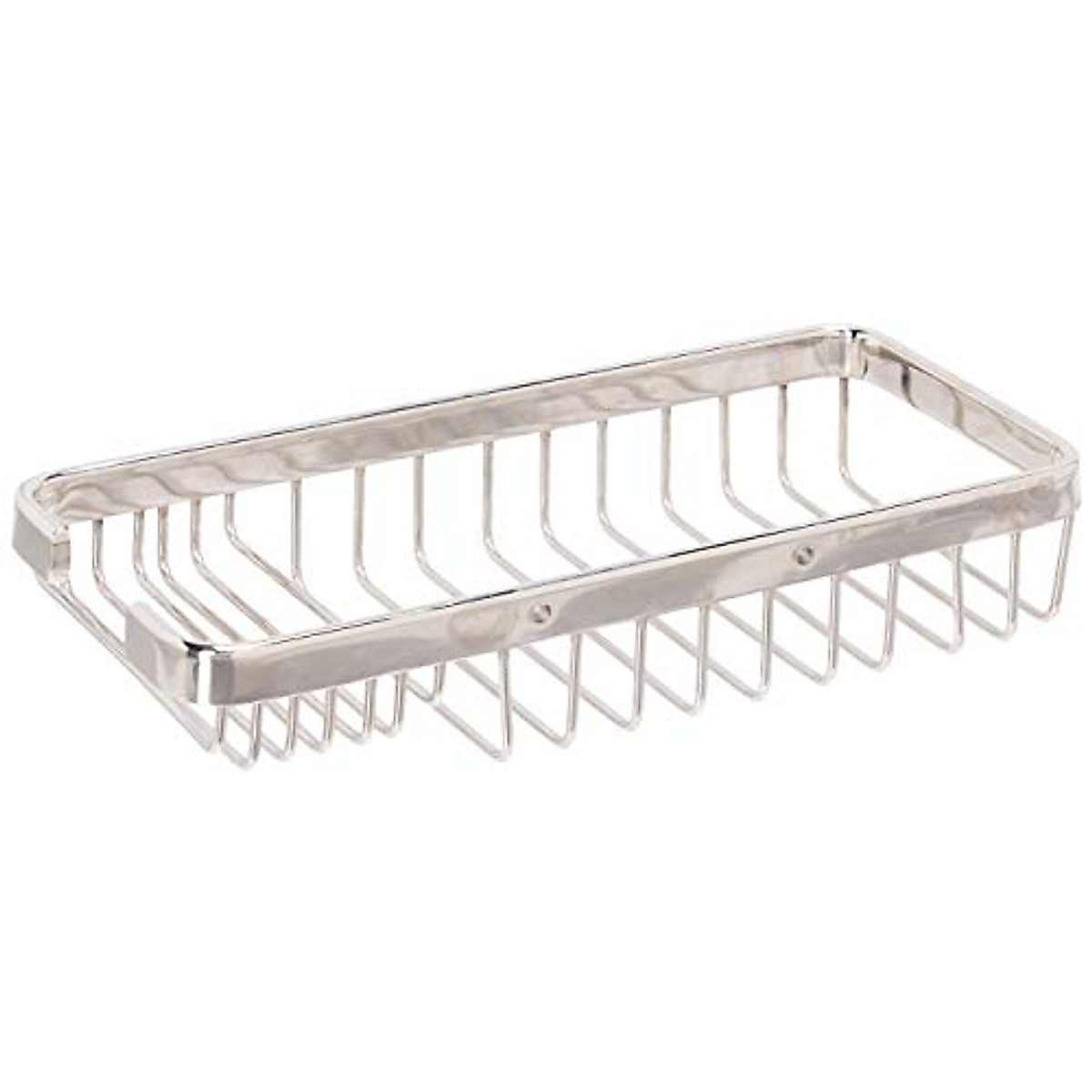 Allied Brass BSK-60SR Rectangular Combination Shower Basket, Polished Nickel