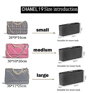 Lckaey Purse Organizer Insert for 19 Flap Small Bag Small bag Organizer with Side Zipper Pocket beige 1016 24 * 7 * 12cm