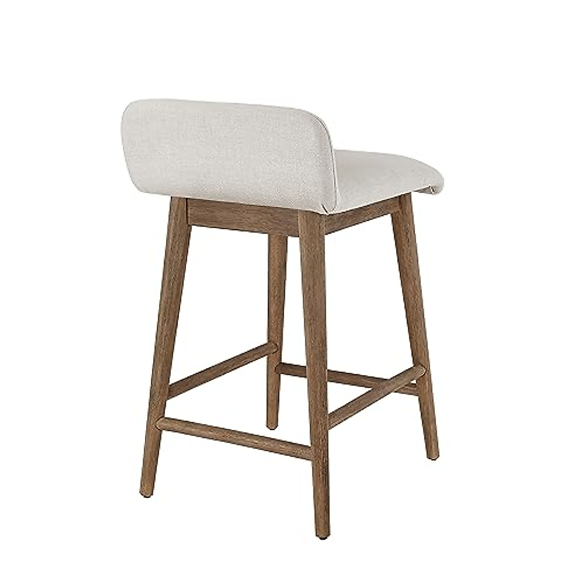 Ball & Cast Upholstered Counter Height Bar Stools 24 inch Kitchen Wooden Stool Chairs Set of 2, Linen