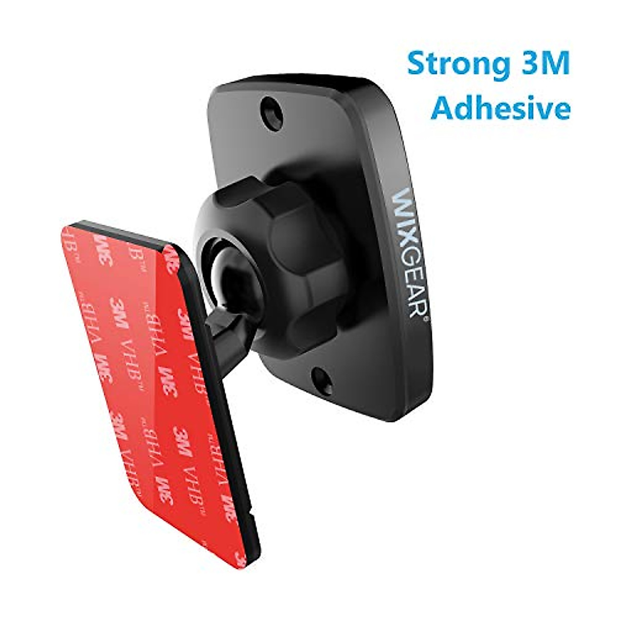 WixGear Magnetic Phone Car Mount, Universal Stick On Dashboard Magnetic Car Mount Holder, for Cell Phones and Mini Tablets with Fast Swift-snap Technology, (Rectangle Stronger Design)