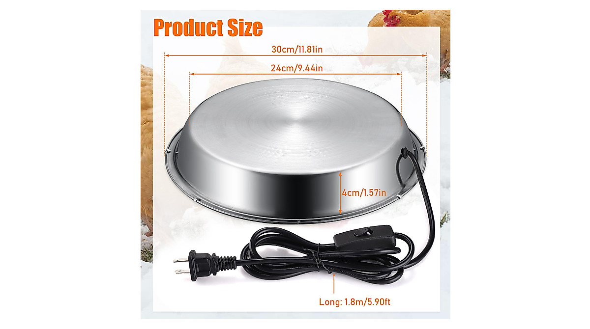 Gsbomzap 12" Chicken Water Heater Base - Winter Deicer