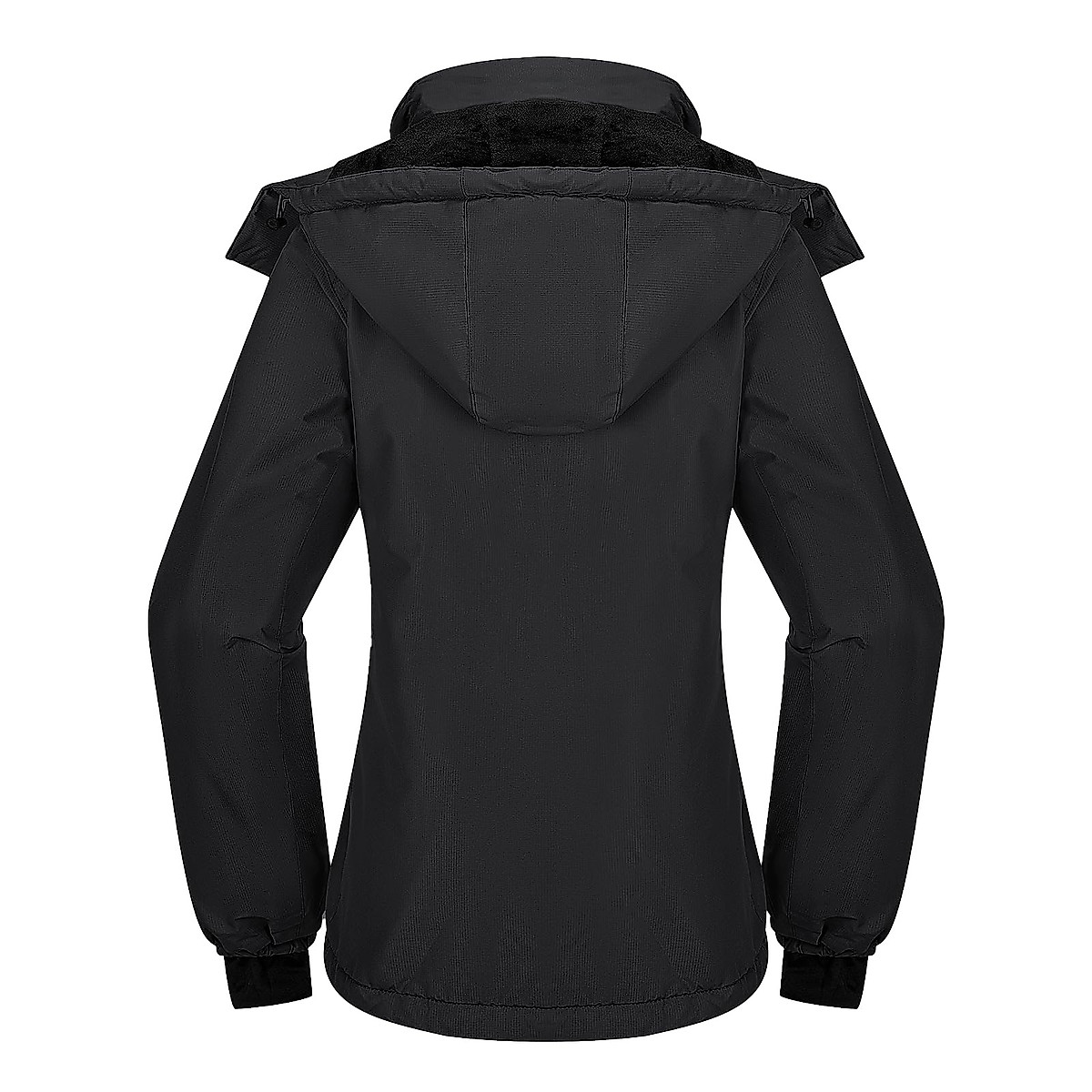 CAMEL CROWN Women's Ski Jacket Waterproof Warm Winter Snow Coat Hooded Mountain Outdoor Windbreaker Windproof Jacket Black XL