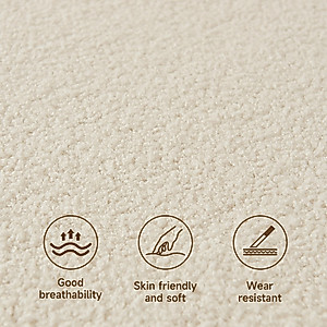 VASOENY 105.5 X 60.2'' L Shaped Sectional Sofa, Sherpa Fabric L Shaped Couch, 3 Seat Corner Sofa Couch, Modern Upholstered Couch with 4 Pillow Left Hand Lounge for Living Room, Office