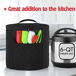 Luxja Dust Cover for 8 Quart Instant Pot (Enclosed on the Bottom), Zipper Closure Cover for 8 Quart Instant Pot (with Accessories Pockets, Patent Design), Gray (Large)