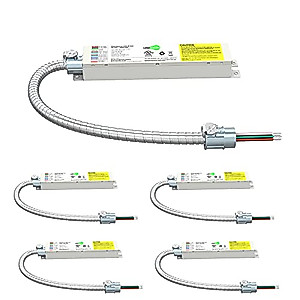 OSTEK 20W LED Light Emergency Backup Battery 150-200VDC, Rechargeable LED Emergency Driver for Dimmable 10-120W LED Lights with External Driver, Emergency Time 90 Min UL Listed.