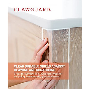 CLAWGUARD Protection Tape - Durable Single-Sided Shield Protection Barrier Against Cat, Dog, Bird, Rabbit Scratching and Clawing Furniture, Couch, Window Sill, Car Door, Glass and More! 4in x 10'