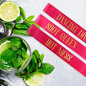 Pop Fizz Designs Bachelorette Sash Set (12 pcs) 1 White Bride to Be Sash + 1 Maid of Honor Sash + 10 Bachelorette Sashes for The Bride Tribe - Amazing Bachelorette Party Favors