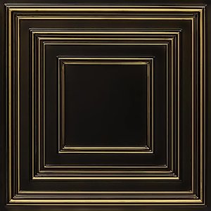 Schoolhouse-Faux Tin Ceiling Tile - Antique Brass 25-Pack