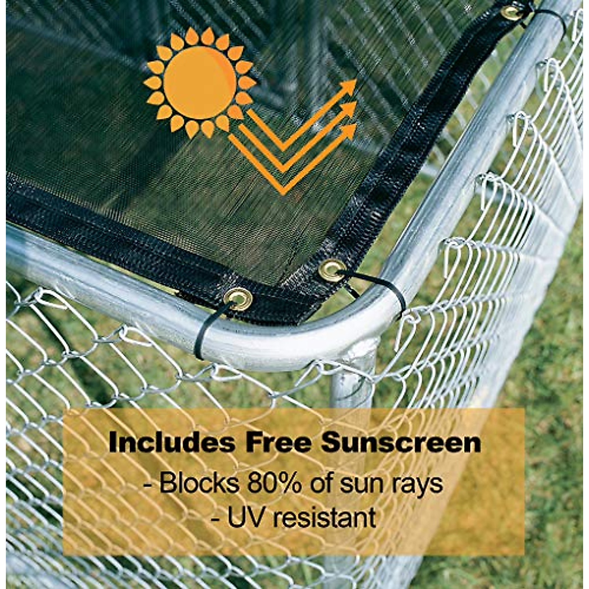 MidWest Homes For Pets Chain Link Portable Kennel with a Sunscreen, 6 by 4 by 4-Feet