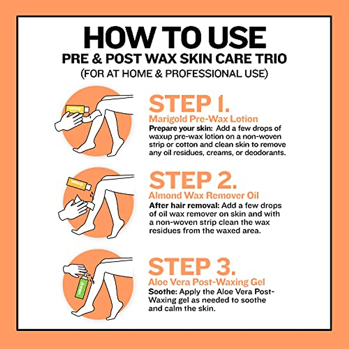 waxup Almond Oil Wax Remover (8 Fl. Ounces), After Waxing Skin Care Product, Post Wax Oil Cleanser for Professional and At Home Waxing For Women and Men.