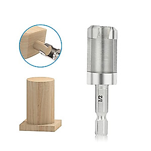 Wood Plug Cutters, 8 Pcs Straight and Tapered Plug Cutter Set 1/4", 5/16”, 3/8", and 1/2" Taper Cutting Tool Cork Drill Bit Knife Set with 1/4 Hex Shank