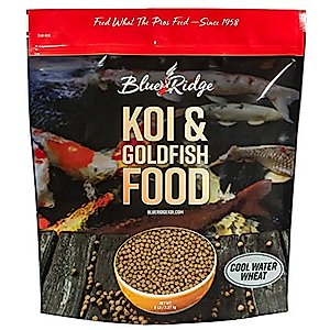 Blue Ridge Fish Food [5lb], Cool Water Wheat Formula Floating 3/16" Pellet, Koi and Goldfish