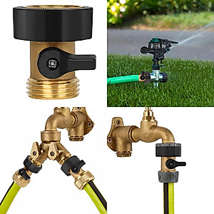 2PCS Garden Hose Shut Off Valve, 3/4 Heavy Duty Shut Off Valve, Hose On/Off Valve Garden Hose Connector, 4 Extra Rubber Washers.