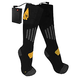 ActionHeat AA Battery Heated Socks - Unisex Cotton Warm Socks w/Built-in Heat, FIR Heat Technology, Heating Socks S/M