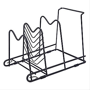 XJJZS Pot Rack - Putting The Lid Rack Board Kitchen Household Tableware Storage Rack Wrought Iron