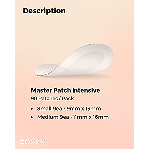 COSRX Master Patch Intensive 90 Patches | Oval-Shaped Hydrocolloid Pimple Patch with Tea Tree Oil | Quick & Easy Blemish, Zit, Spot Treatment | Salicylic Acid & Tea Tree Oil | Korean Skincare