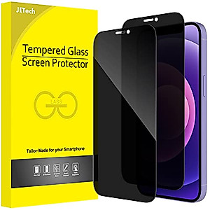 JETech Privacy Full Coverage Screen Protector for iPhone 12 mini 5.4-Inch, Anti-Spy Tempered Glass Film, Edge to Edge Protection Case-Friendly, 2-Pack