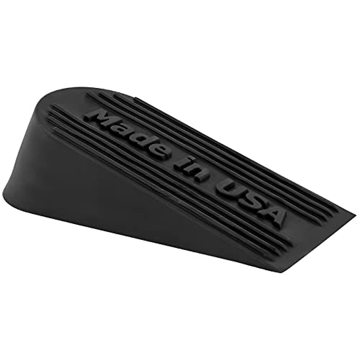 Large Big Rubber Door Stopper Made In USA - Door Stop Wedge for Carpet, Tile, Concrete Floor, Tall Door Stoppers for Bottom of Door - Heavy Duty for Commercial & Home - 6.5 x 2.75 x 1.9 Inches - Black