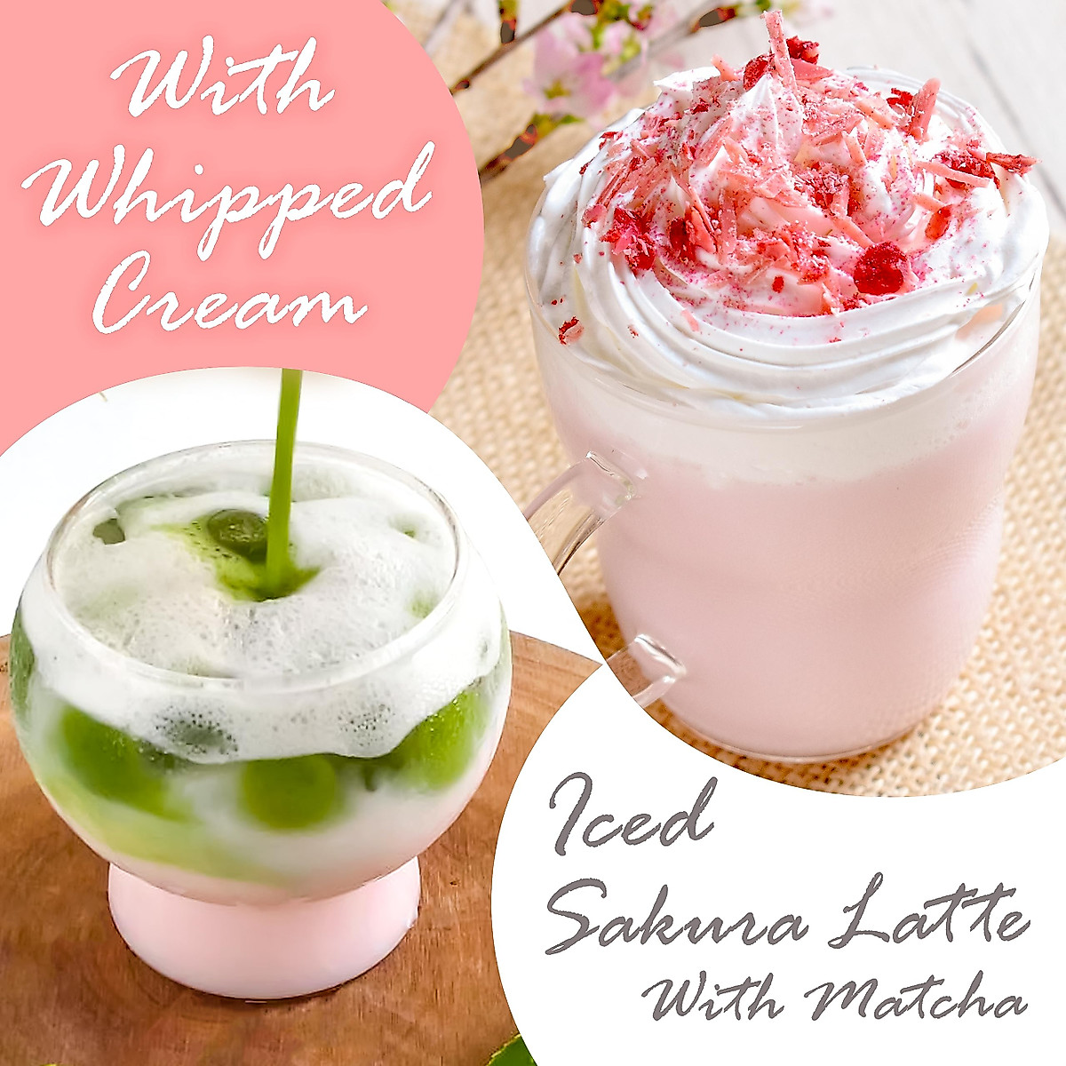 YAMASAN KYOTO UJI Sakura Latte -Creamy and Aromatic Foam- Using Japanese Cherry Blossom 100%, 3.5oz, Made in Japan,Sold by Japanese company