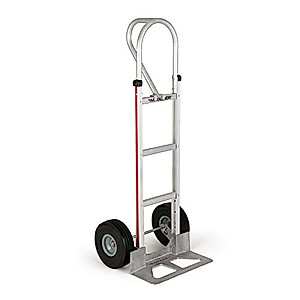 Magliner HMK15AUAC Aluminum Hand Truck, Vertical Loop Handle, 18" x 7-1/2" Aluminum Diecast Nose Plate, 500 lb Capacity