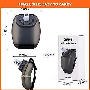 MUSKULO MONSTRO Sports Wrist Water Bottle, Hands Free Wearable Bottle, Leak Proof Silicone 7 Oz (200ml) Portable Bottle for Running Cycling Climbing Jogging and Gym Outdoor Activity (Black)