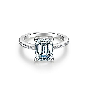 925 Sterling Silver 9x7mm 2.5 Ct Radiant-cut Bridal Ring Solitaire Engagement Anniversary Wedding Ring (7)