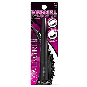 COVERGIRL Bombshell POW-der Brow & Liner Eyebrow Powder Black 800, .24 oz (packaging may vary)
