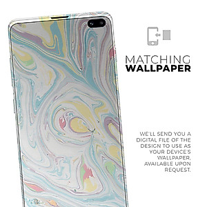 DesignSkinz Marbleized Swirling Candy Colors Protective Vinyl Decal Wrap Skin Cover Compatible with The Samsung Galaxy S20 (Screen Trim & Back Glass Skin)
