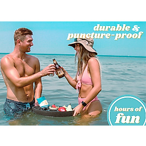 Polar Whale Floating Mini Bar Drink Holder Refreshment Table Tray for Pool Beach Party Float Lounge Durable Foam 17 Inches Large 7 Compartments UV Resistant