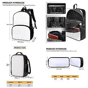 Coloranimal Black Cats Kids Backpack & Lunch Bag Kit Combo Set 3 Piece Music Musical Piano Keyboard School Backpack Cute Pencil Case Middle Junior High School Student Book Bag Large Capacity