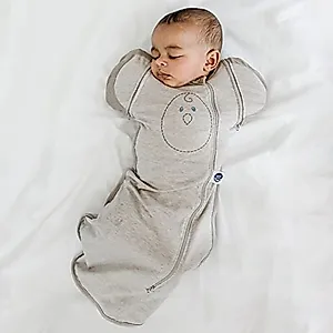 Nested Bean Zen One™ - Gently Weighted Swaddle for Babies 3-6M (13-18.5 Lbs) | Adapts for arms in/Out | Prevents startles | Aid Self-Soothing | 2-Way Zipper | Machine Washable | TOG 1.0