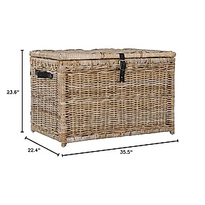 Misc 35" Wicker Storage Trunk Gray Rattan