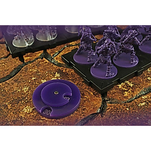 LITKO Circle Combat Dials | Wound Health Tracker | Life Counter | Tabletop Games | Collectible Card Games | Living Card Games | Role Playing Games | RPG | 0-100 (Purple)