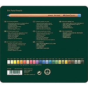 Faber-Castel FC112124 Pitt Pastel Pencils in A Metal Tin (24 Pack), Assorted