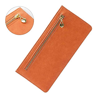 XEYOU Women's Credit Card Wallet Slim Long Zipper Pocket Purse for Coin, Receipt Multi-function Card Wallet for Ladies