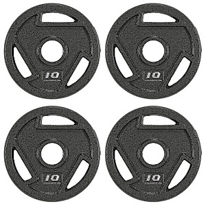 BalanceFrom Powergainz Olympic 2-Inch Cast Iron Plate Weight Plate for Strength Training and Weightlifting,Black POG-AT2IN-10X4
