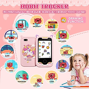 Kids Smart Phone for Girls, Unicorns Gifts for Girls Toys Cell Phone with Touchscreen Camera Learning Play Phone for Christmas Birthday Gifts Ideas Age 3 4 5 6 7 8 9 Year Old Smartphone